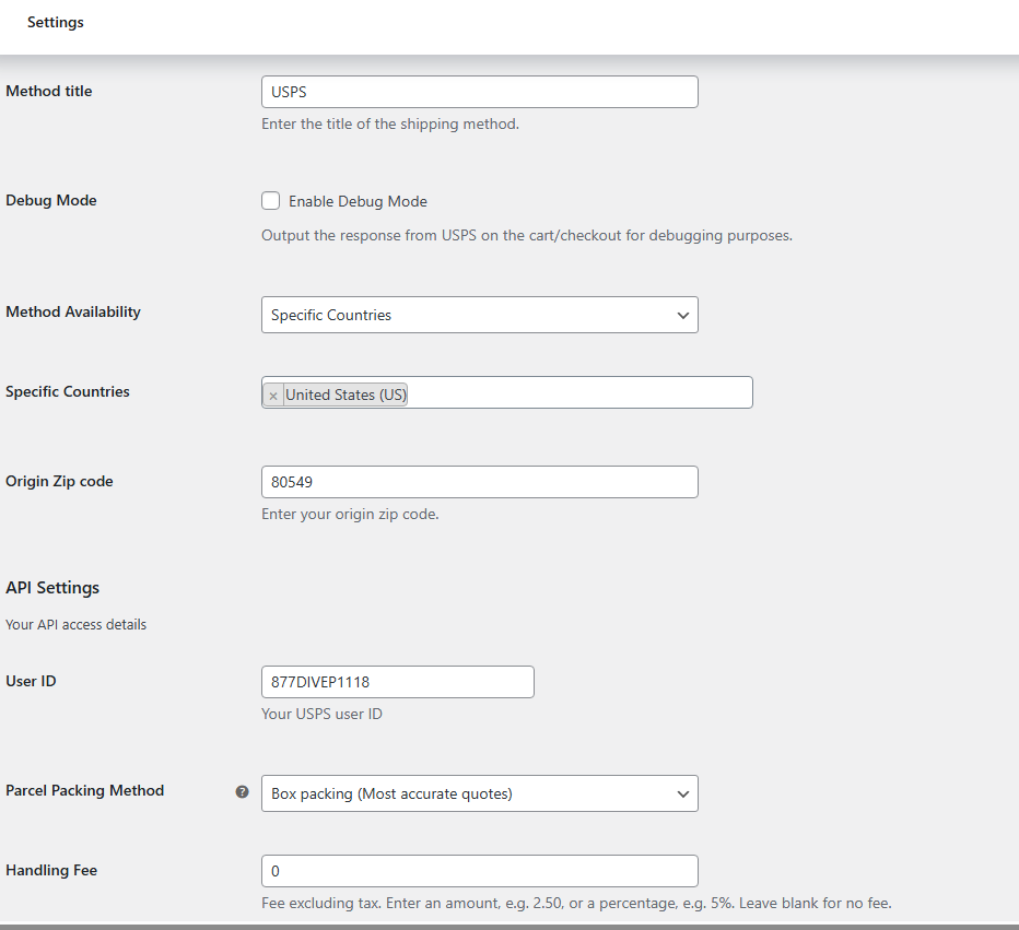 USPS Backup - Settings - Dive Pirates